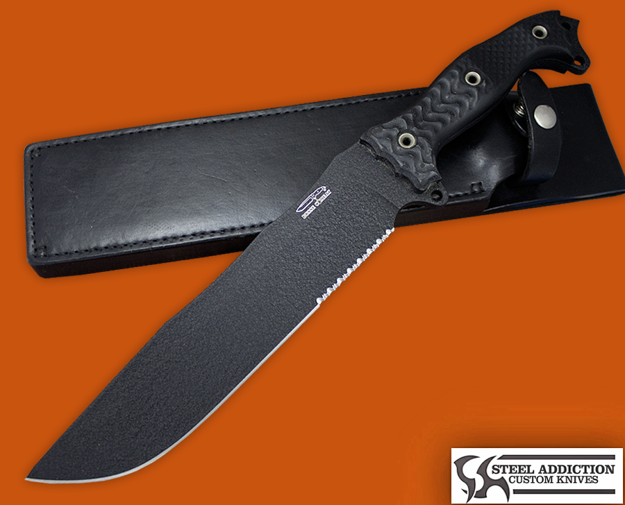 Busse BATTLE MISTRESS In Leather - Steel Addiction Knives