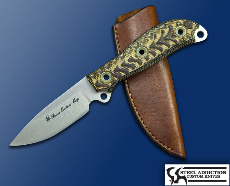 Busse Knives Custom SHOP Active Duty In Leather - Steel Addiction Knives